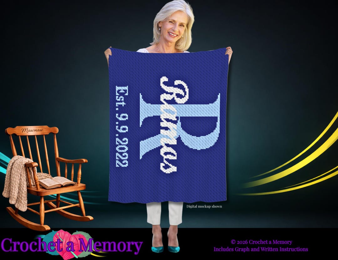Custom Monogram SC Graphgan Pattern, Personalized Name Blanket, Single ...