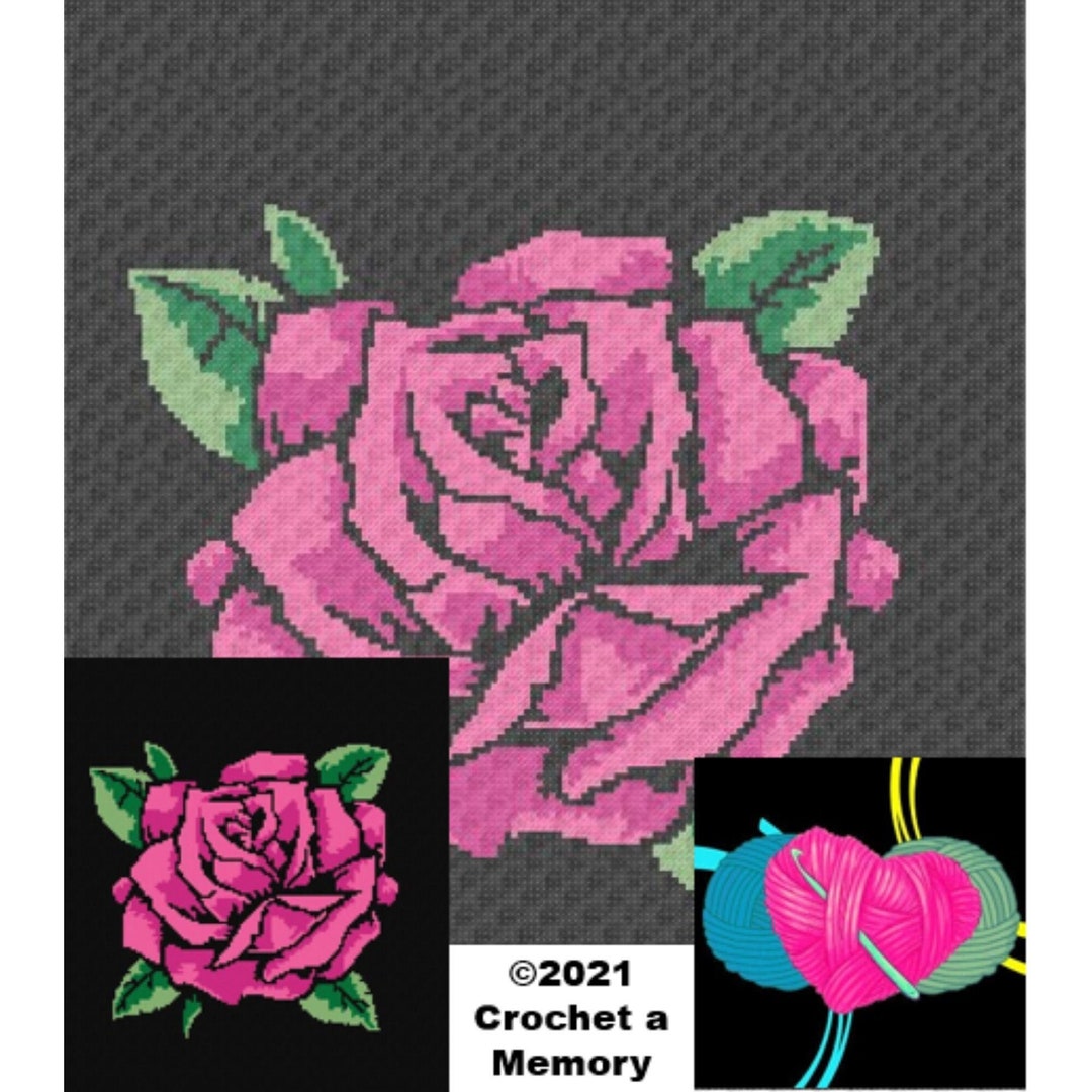 Pink Rose Crochet Graphgan Pattern: C2C Afghan (PDF Pattern) - Etsy