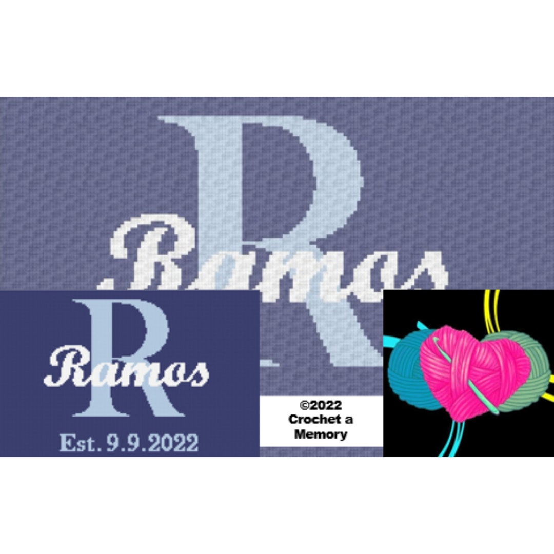 Custom Crochet Wedding Graphgan Pattern: Monogram Last Name (PDF ...