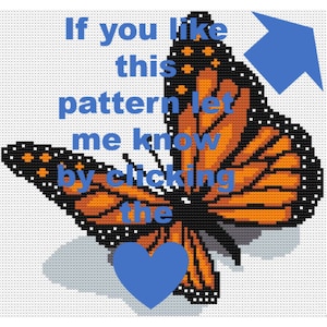 Monarch Butterfly Crochet Graph Pattern: C2C Blanket, Throw Pillow (PDF ...