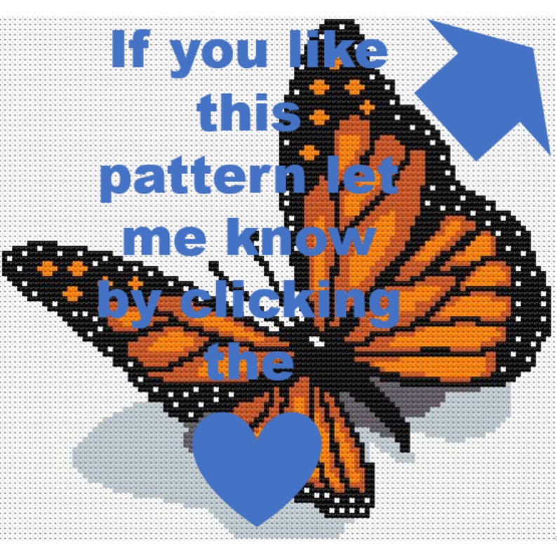 MONARCH BUTTERFLY CROCHET Graph Pattern C2C Butterfly - Etsy