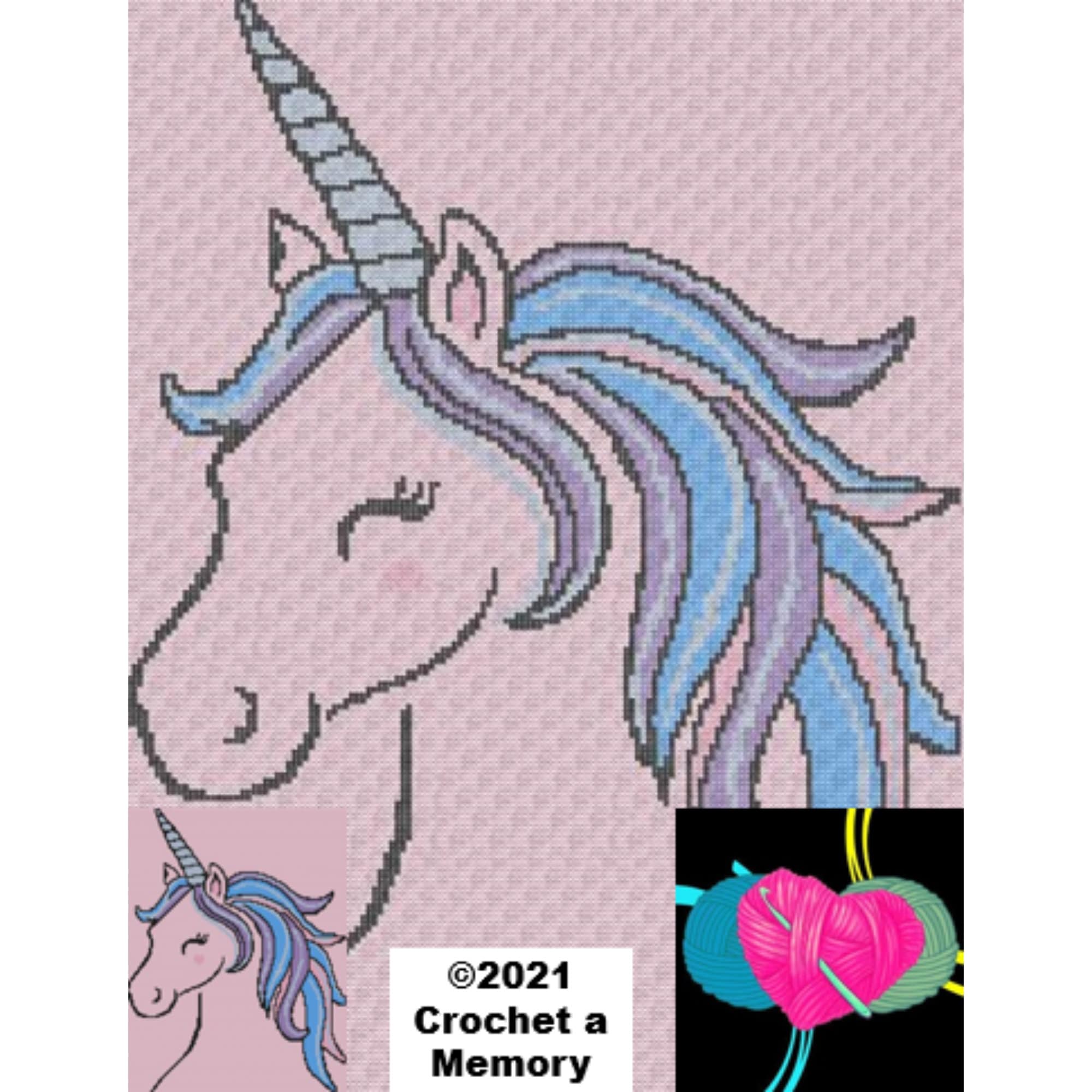 C2C UNICORN GRAPHGAN PATTERN Crochet Unicorn Blanket Pattern - Etsy Sweden