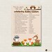 Celebrity Baby Shower Game Woodland Animal Celebrity Baby | Etsy