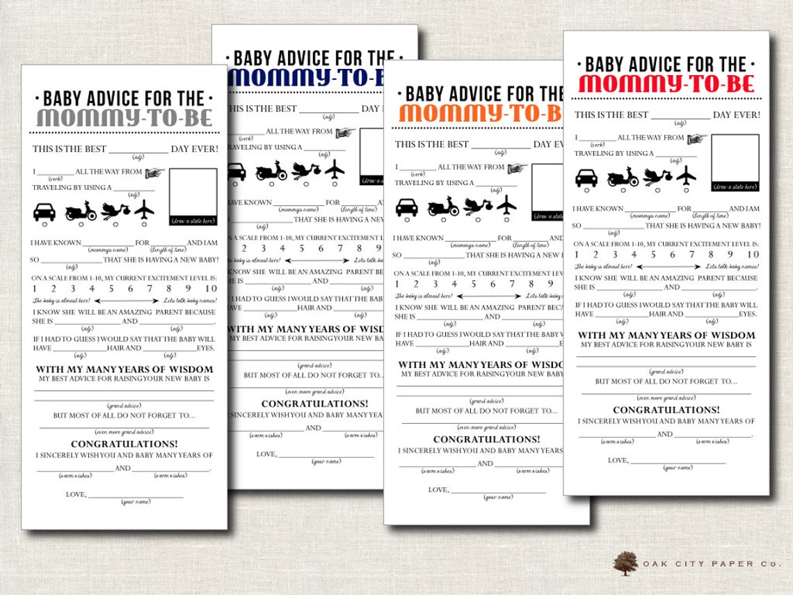 Baby Shower Games Baby Shower Mad Libs Baby Shower Madlibs - Etsy