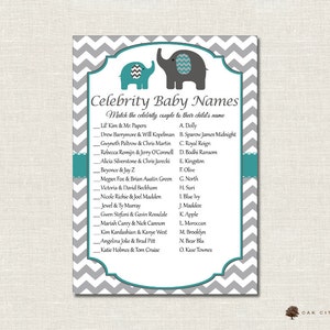 Celebrity Baby Shower Game - Elephant Celebrity Baby Name Game ...