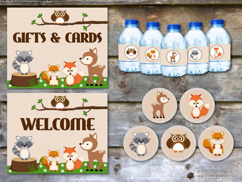 Woodland Birthday Party Package Woodland Animal Birthday - Etsy