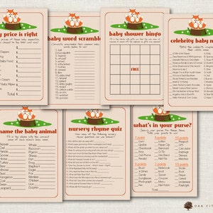Fox Baby Shower Games - Baby Shower Games, Fox Shower Games, Woodland ...
