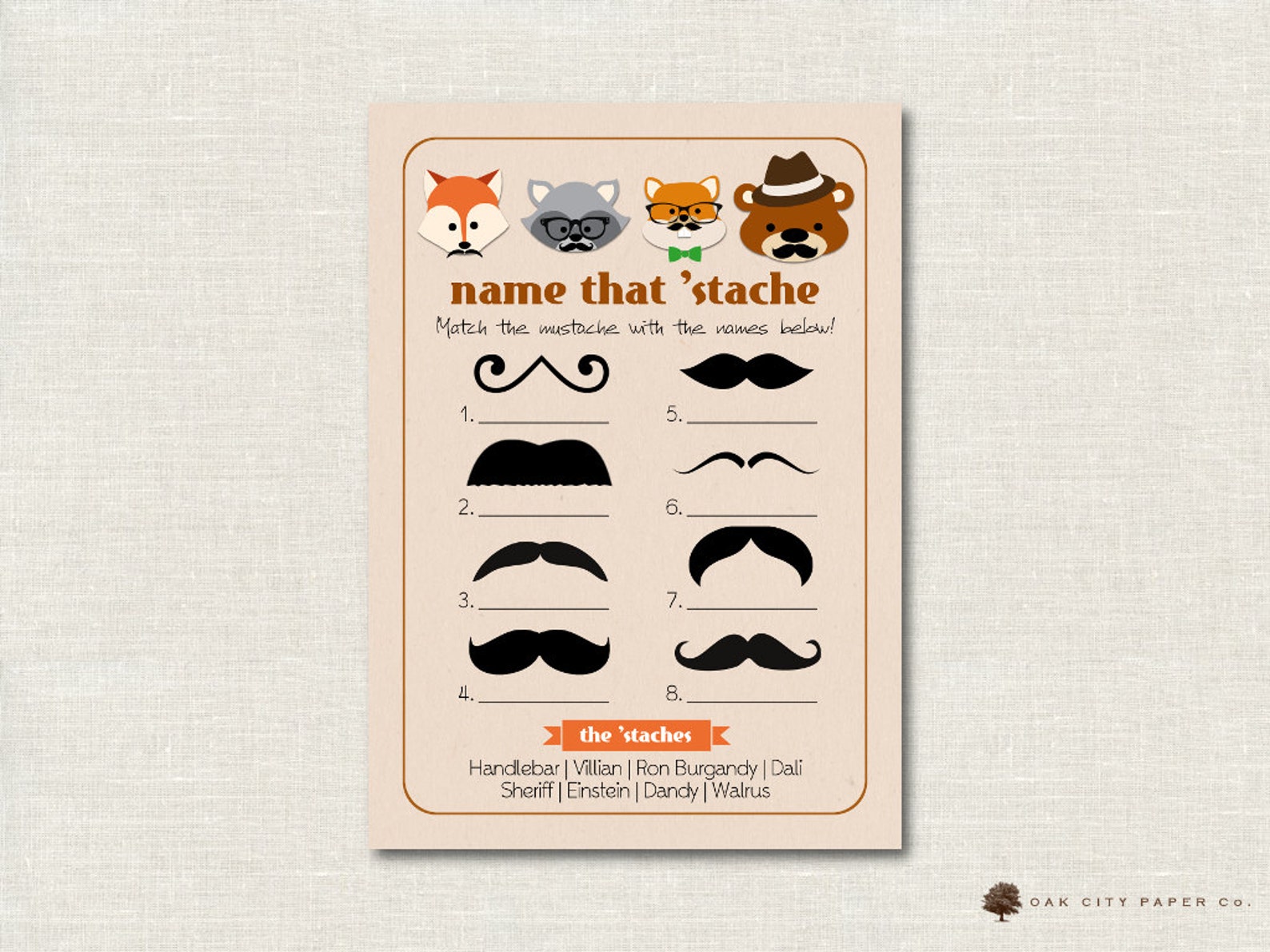 Mustache Baby Shower Games - Mustache Shower Game, Mustache Game ...