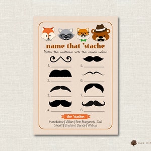 Mustache Baby Shower Games - Mustache Shower Game, Mustache Game ...