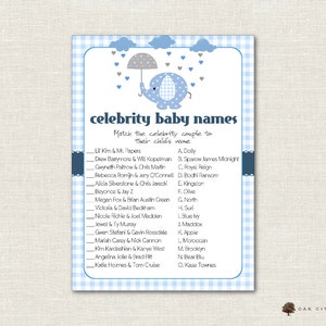 Celebrity Baby Shower Game - Elephant Celebrity Baby Name Game ...