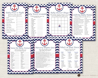 Nautical Baby Shower Games Nautical Shower Games Beach Baby - Etsy