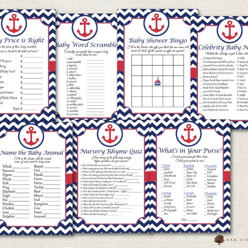 Nautical Baby Shower Games Nautical Shower Games Beach Baby - Etsy