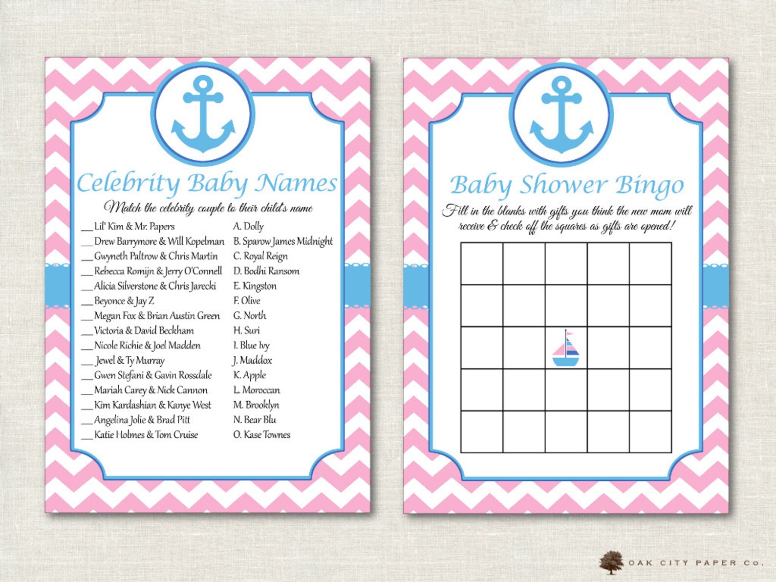 Nautical Baby Shower Games Nautical Shower Games Beach Baby | Etsy