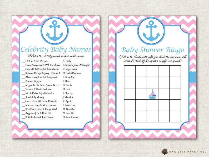 Nautical Baby Shower Games Nautical Shower Games Beach Baby | Etsy