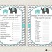 Blue Elephant Baby Shower Games - Blue Baby Shower Games, Blue Elephant ...