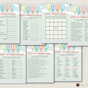 Hot Air Balloon Baby Shower Games, Balloon Baby Shower Games, Hot Air ...