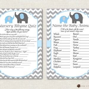 Blue Baby Shower Games - Elephant Baby Shower Games, Blue Elephant Baby ...