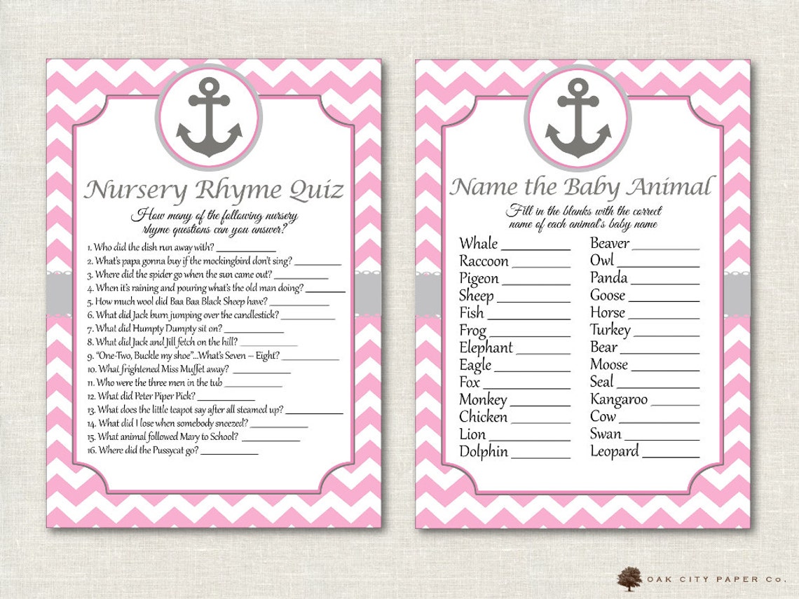 Nautical Baby Shower Games Nautical Shower Games Beach Baby | Etsy