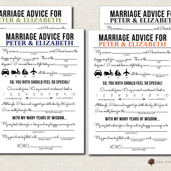 Wedding Mad Libs Etsy