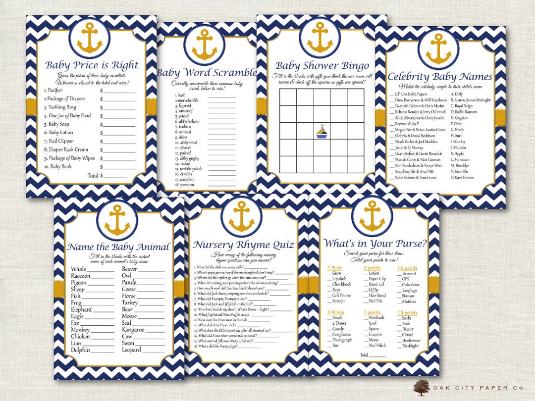 Nautical Baby Shower Games - Nautical Shower Games, Beach Baby Shower ...