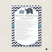 Elephant Nursery Rhyme Quiz Baby Shower Game - Navy Elephant Nursery ...