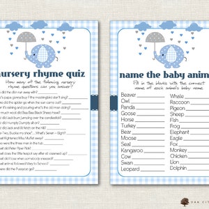 Blue Baby Shower Games - Elephant Baby Shower Games, Elephant Umbrella ...