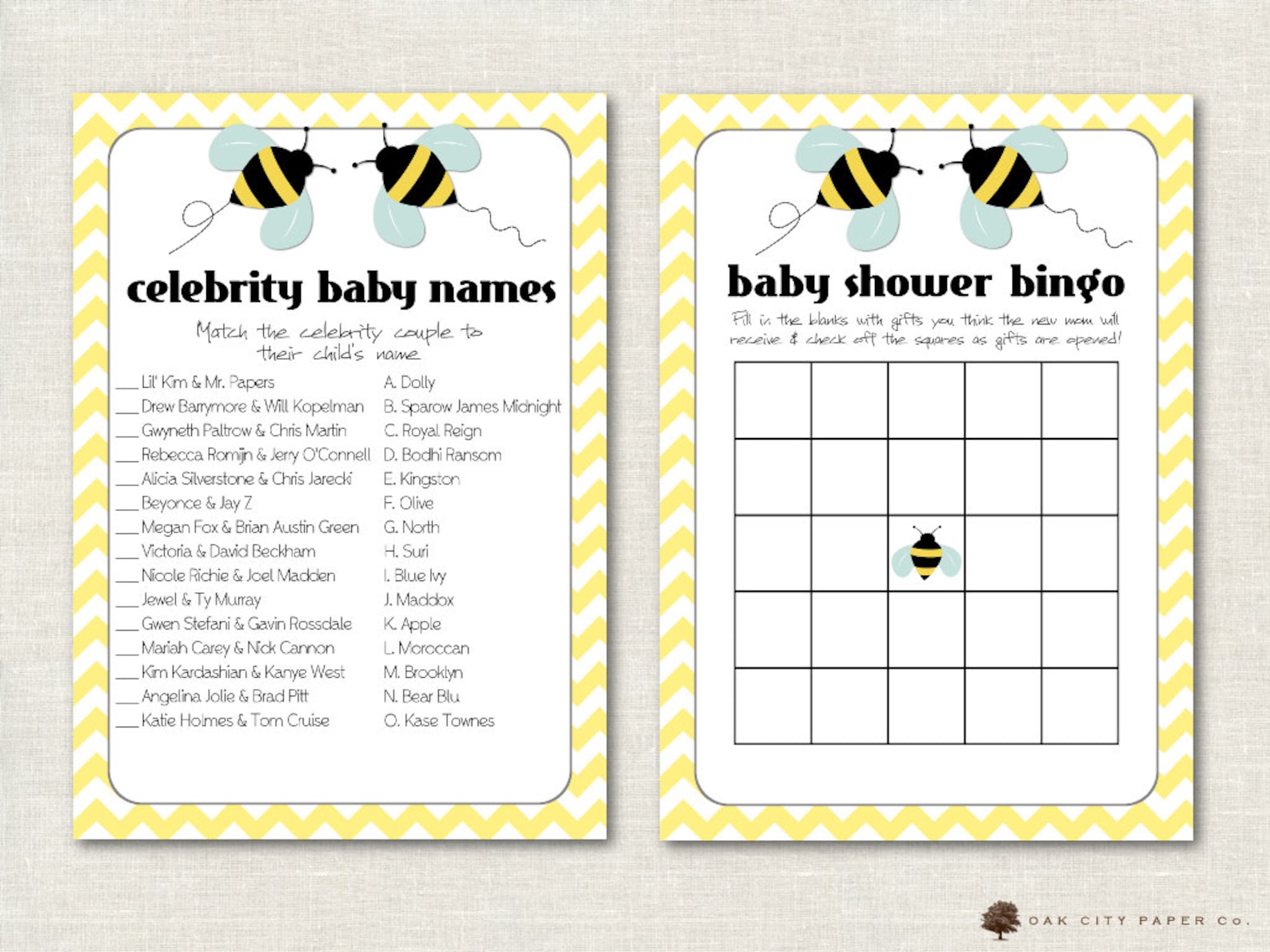 Bee Baby Shower Games Honey Bee Shower Games Mommy to Bee - Etsy