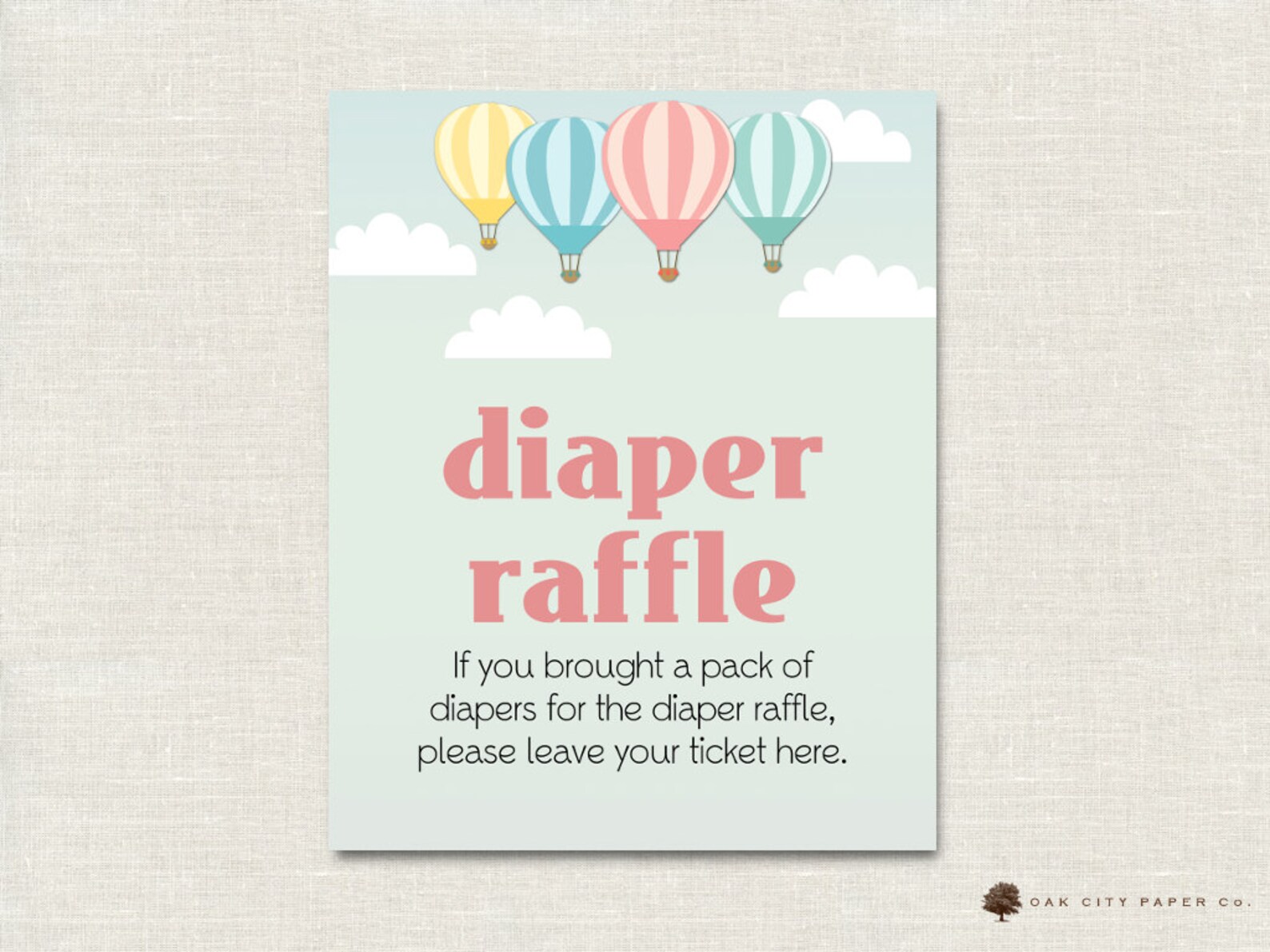 Hot Air Balloon Diaper Raffle Diaper Raffle Ticket Diaper - Etsy