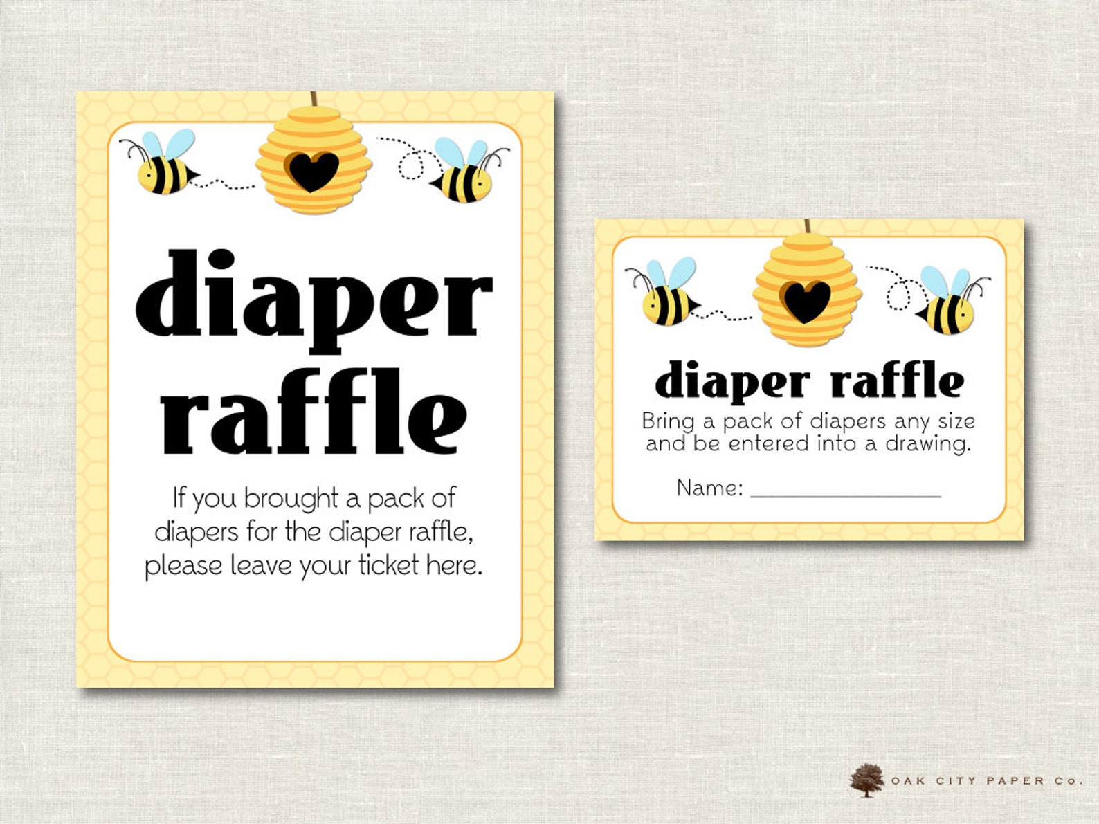 Honey Bee Diaper Raffle Diaper Raffle Ticket Diaper Raffle | Etsy