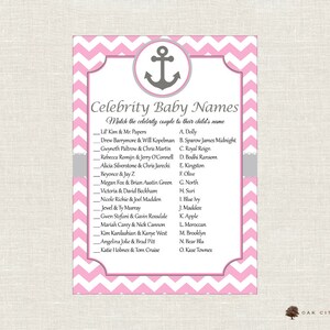 Nautical Celebrity Baby Shower Game - Nautical Celebrity Baby Name Game ...