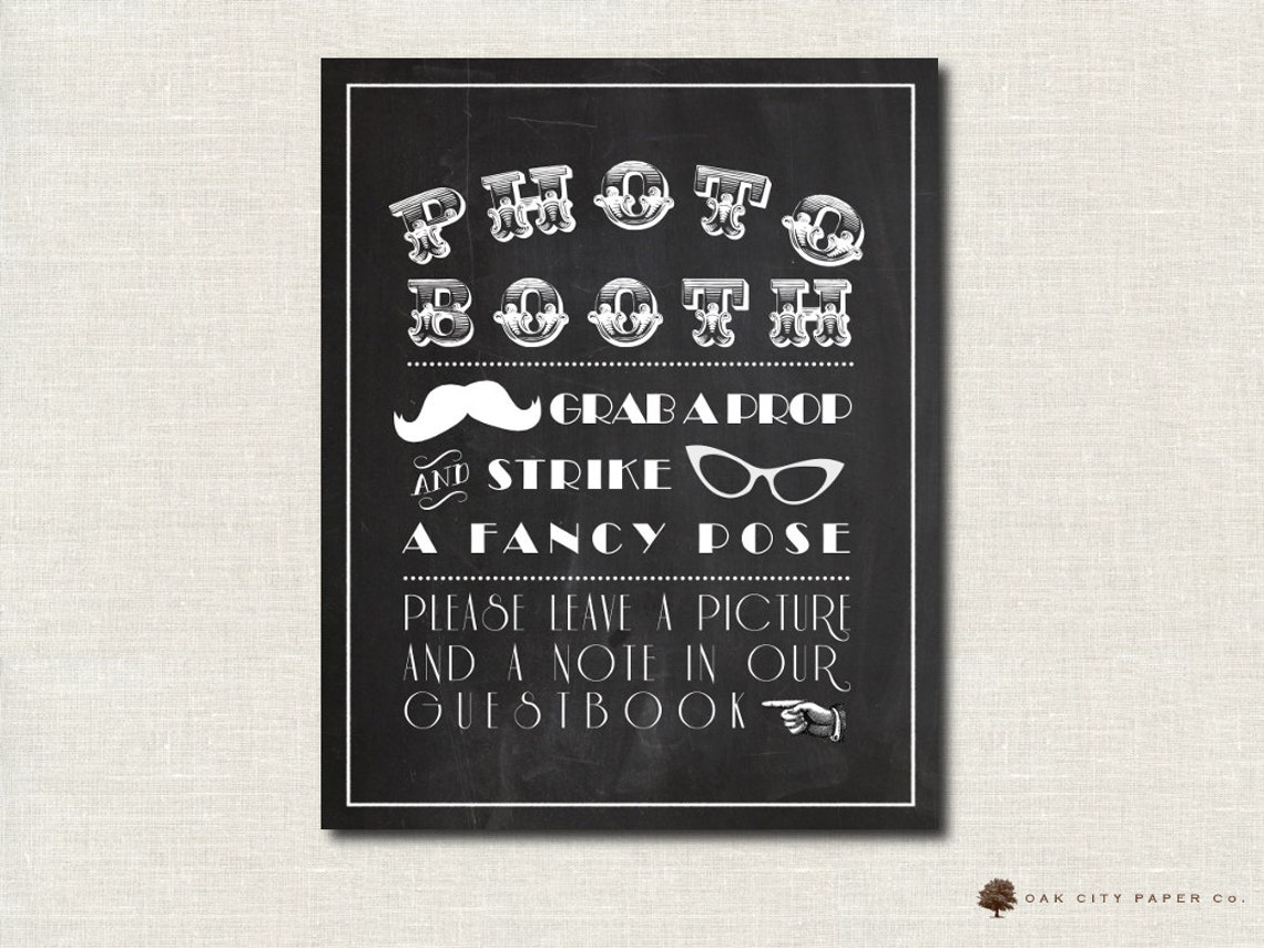 Photo Booth Sign Grab a Prop and Strike a Pose Printable - Etsy