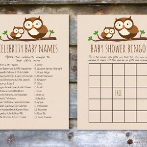 Owl Baby Shower Games Package - Baby Shower Games, Owl Shower Games ...