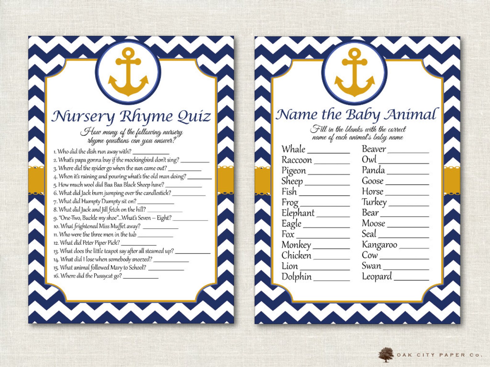 Nautical Baby Shower Games Nautical Shower Games Beach Baby | Etsy
