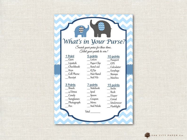 Blue Baby Shower Games Elephant Baby Shower Games Blue - Etsy