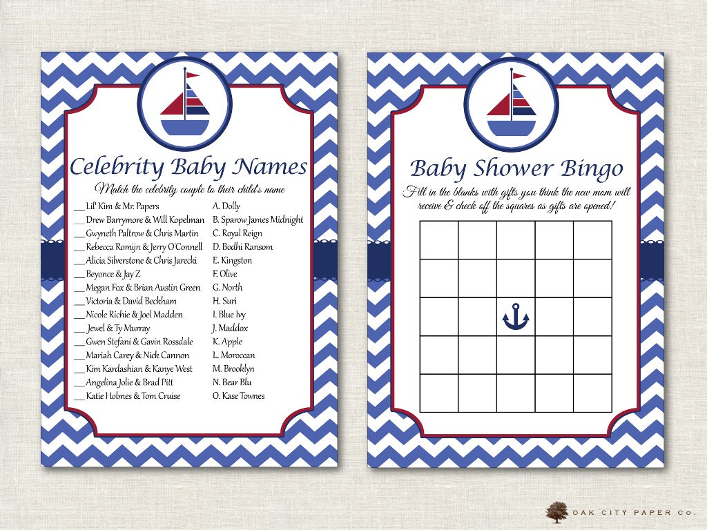 Nautical Baby Shower Games Nautical Shower Games Beach Baby - Etsy