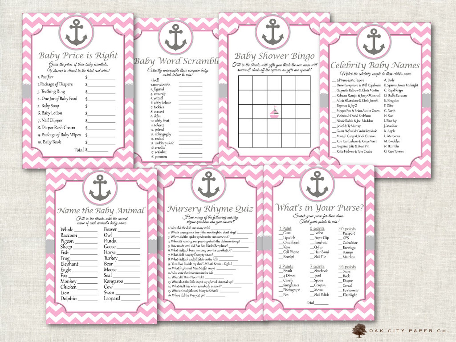 Nautical Baby Shower Games Nautical Shower Games Beach Baby | Etsy