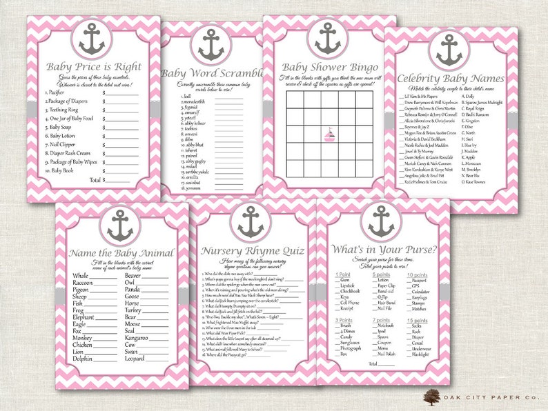 Nautical Baby Shower Games Nautical Shower Games Beach Baby | Etsy