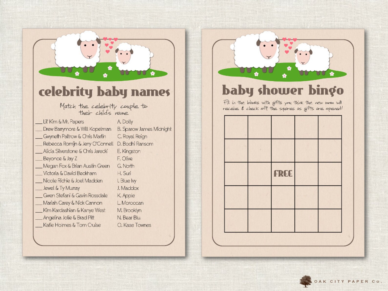 Lamb Baby Shower Games Little Lamb Shower Games Lamb Shower - Etsy