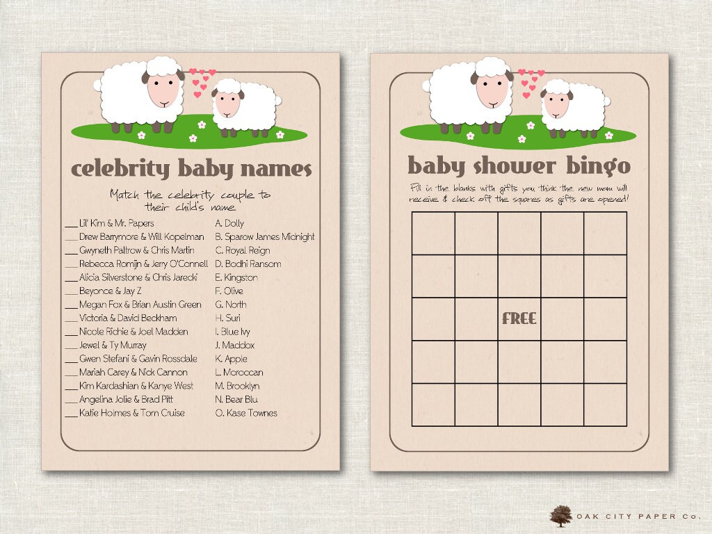 Lamb Baby Shower Games Little Lamb Shower Games Lamb Shower - Etsy