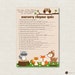 Nursery Rhyme Quiz Woodland Animal Baby Shower Game, DIY, Printable - Etsy
