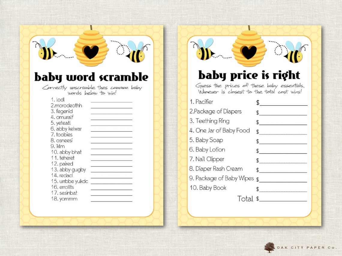 Bee Baby Shower Games, Honey Bee Shower Games, Mommy to Bee Baby Shower ...