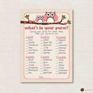Owl Baby Shower Games Package Pink Baby Shower Games, Pink Owl Shower ...
