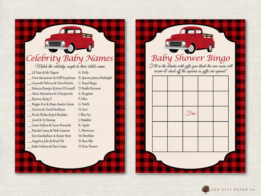 Vintage Truck Baby Shower Games Truck Shower Games Pick-up | Etsy