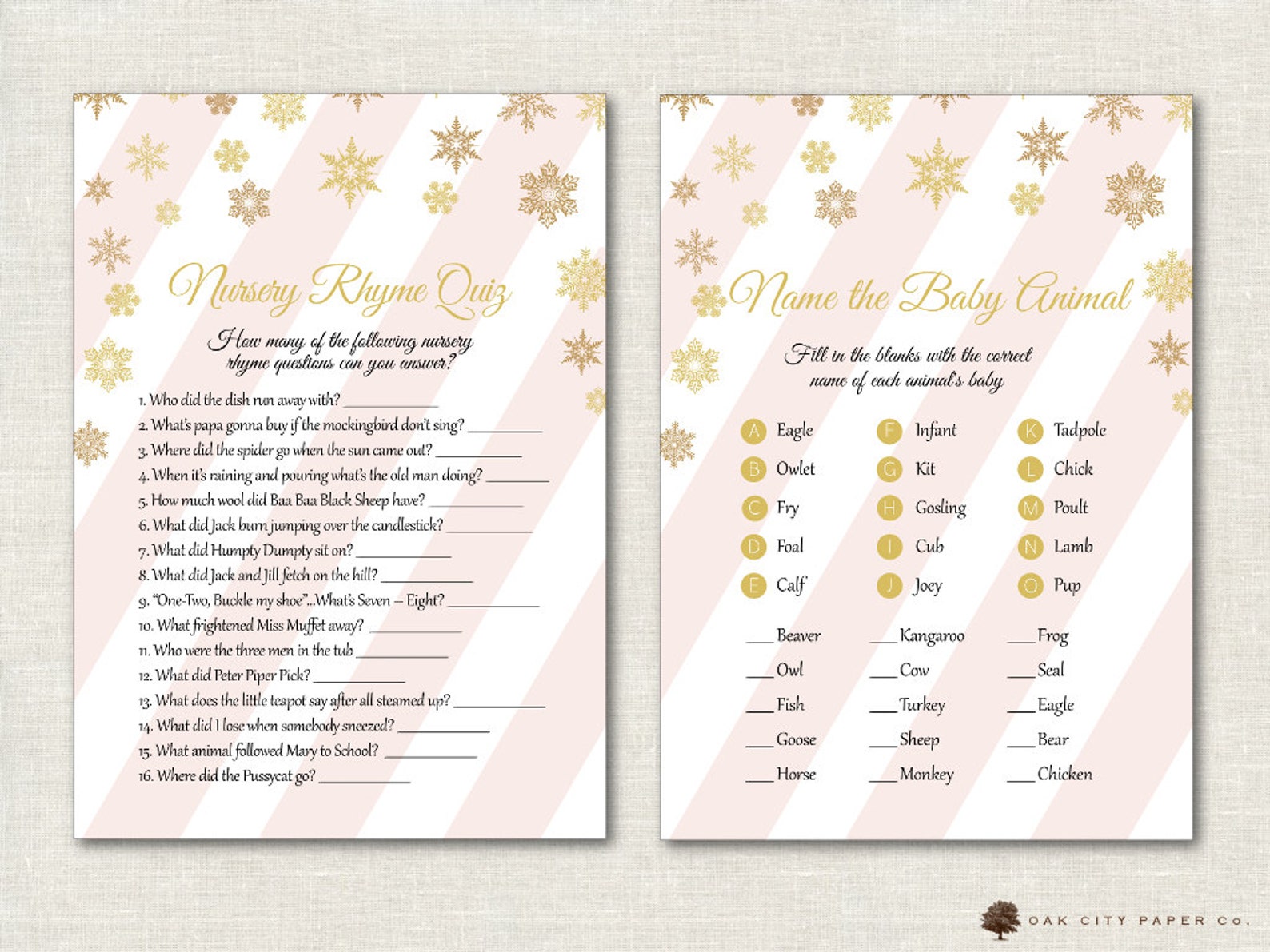 Winter Baby Shower Games Christmas Baby Shower Games | Etsy