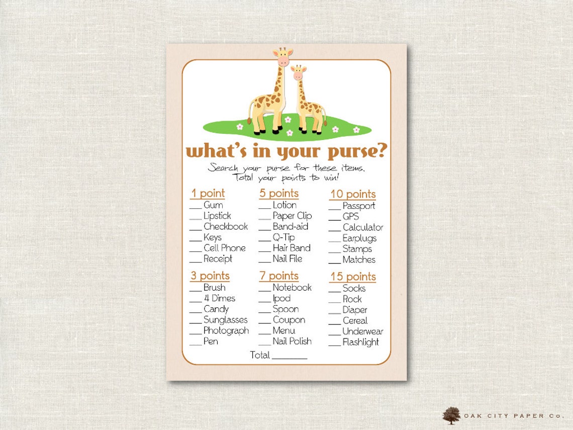 Giraffe Baby Shower Games Baby Shower Games Giraffe Shower - Etsy
