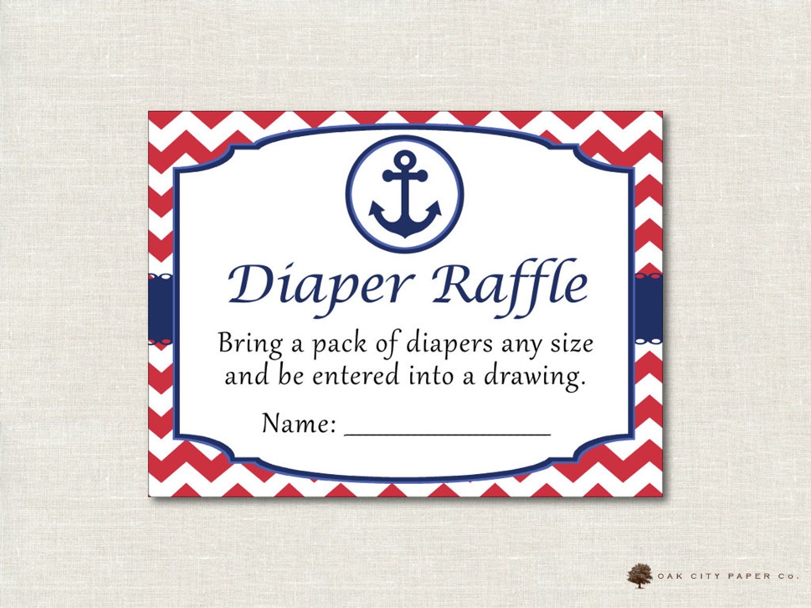 Nautical Diaper Raffle Nautical Diaper Raffle Ticket Beach | Etsy