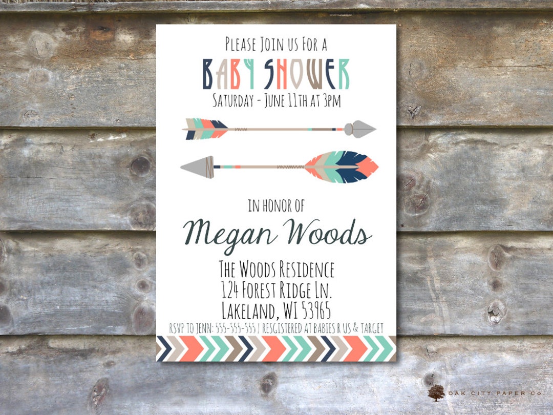 Tribal Baby Shower Invitation, Aztec Baby Shower Invitation, Tribal ...