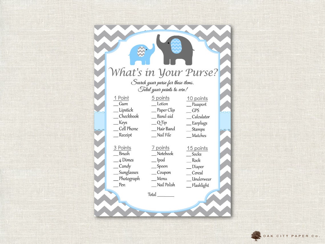 Blue Baby Shower Games Elephant Baby Shower Games Blue | Etsy