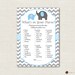 Blue Baby Shower Games - Elephant Baby Shower Games, Blue Elephant Baby ...