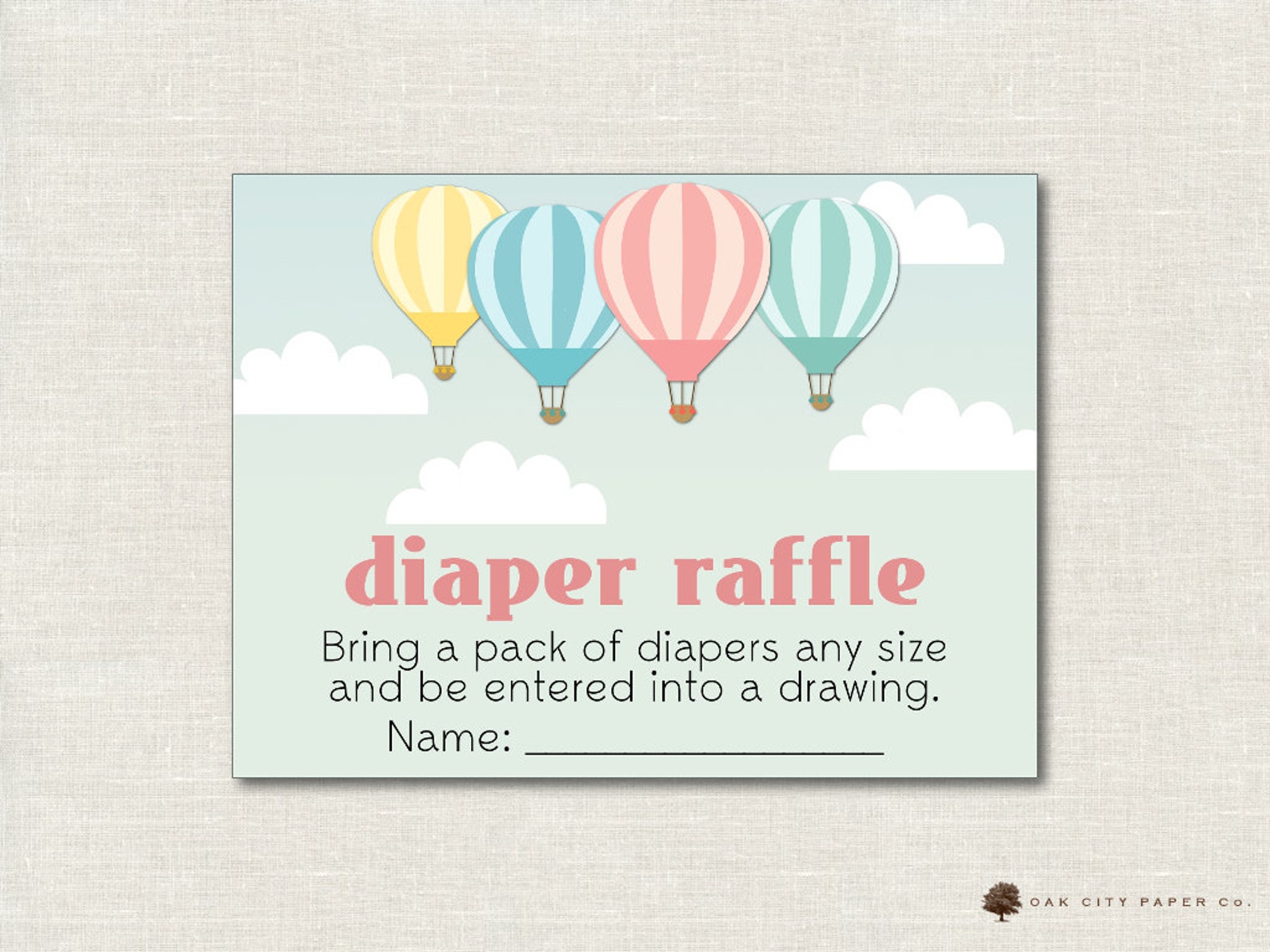 Hot Air Balloon Diaper Raffle Diaper Raffle Ticket Diaper - Etsy